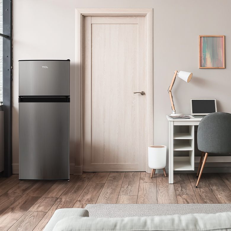 TCL 4.5 Cu.Ft. Two Door Refrigerator - Stainless Look | TCL USA